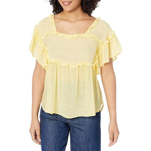 Zac & Rachel | Tops | Nwt Zac Rachel Flutter Sleeve Square Neck Blouse ...